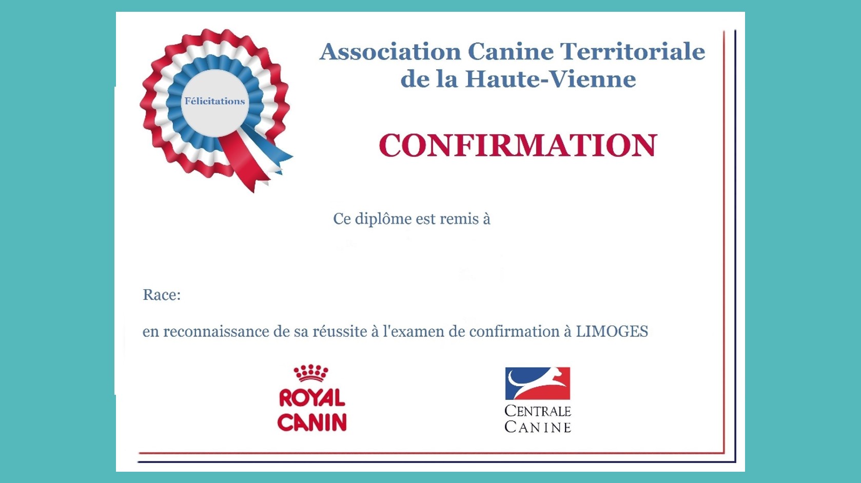 Formulaire de demande de Confirmation | Société Centrale Canine